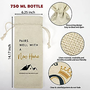 LEJIAJINW Housewarming Gifts, First New Home House Homeowner Gift, Realtor Gift to Clients, Sweet Home Congrats, Housewarming Party Decorations, Wine Gift Bags for Women Men Wife Husband