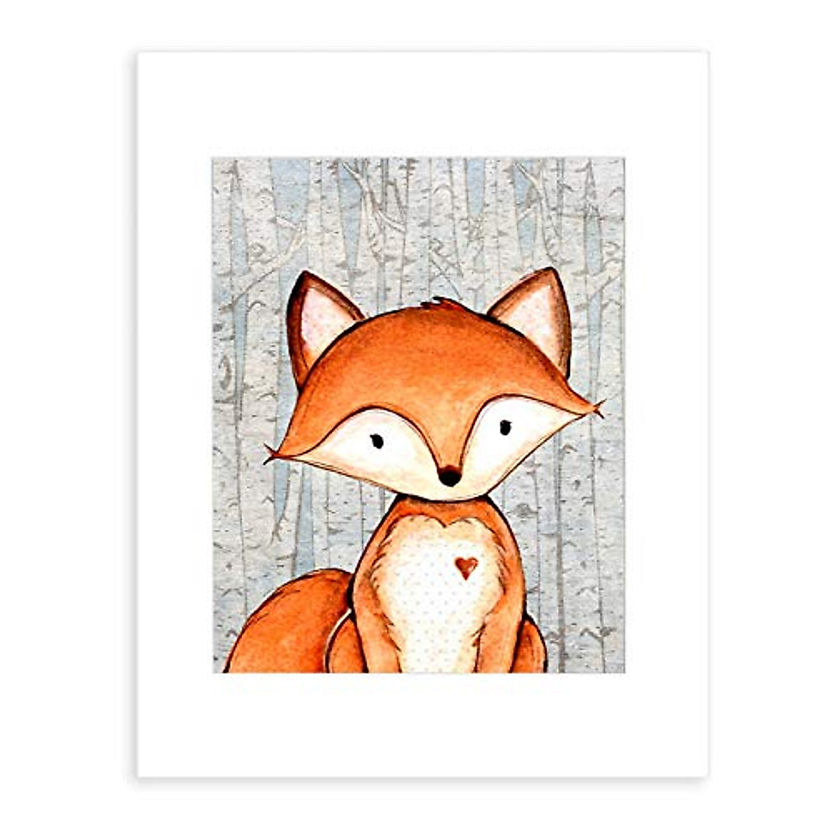 Woodland Nursery Decor for Boys - Animal Pictures Wall Art - Baby Room Prints - Bear Deer Fox Raccoon Rabbit Squirrel - SET OF 6-8x10 - UNFRAMED