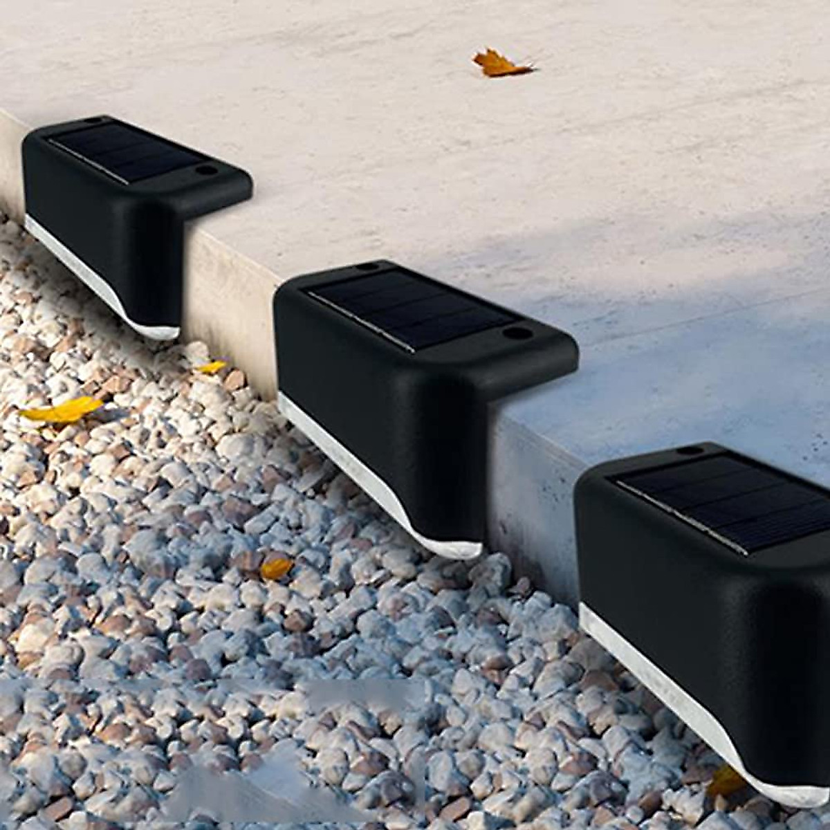 ZHUANYIYI 4 Pieces, Outdoor Solar Stair Lighting, Garden Fence Aisle Lighting Landscape Light, Home Garden Pavement Step Waterproof Decorative Light