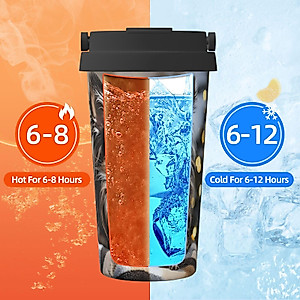 Kingnoyi Long-Haired Chihuahua Insulated Coffee Mug - Travel Friendly, High Capacity 500ml With Retractable Handle
