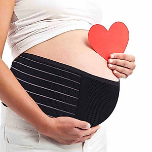 AIWITHPM Belly Band for Pregnancy Maternity Belt Pregnancy Support Belt Bump Band Abdominal Brace Belt - Relieve Lower Back, Pelvic and Hip Pain (Black/One size)
