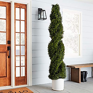 Nearly Natural Double Pond Cypress Spiral Topiary UV Resistant (Indoor/Outdoor)