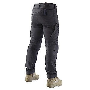 ZAPT Combat Pants Men's Airsoft Paintball Tactical Pants with Knee Pads Hunting Camouflage Military Trousers (L, Grey)
