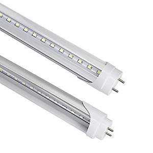 LightingWill LED T8 Light Tube 2FT, Daylight White 5000K, Dual-End Powered Ballast Bypass, 1000Lumens 10W (24W Equivalent Fluorescent Replacement), Clear Cover, AC85-265V Lighting Tube Fixture, 4 Pack