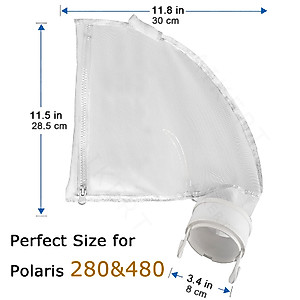 Aikert Pool Cleaner Bag for Polaris 280 Bag Replacement - Pool Cleaner Parts All Purpose Zippered Bags K13 for Polaris 280, 480/2 Pack