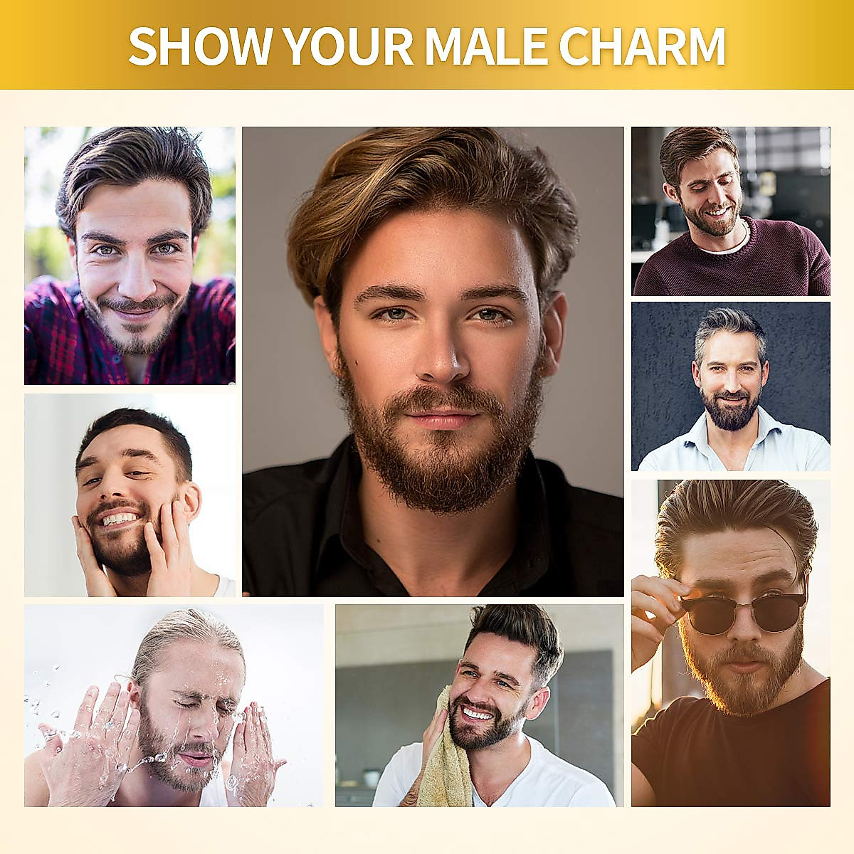 POP MODERN.C Beard Growth Oil With Biotin Caffeine For Men Beard Growth Serum Stimulate Beard Growth Promote Hair Regrowth Facial Hair Treatment Full Longer Masculine Thick Male Beard Gift