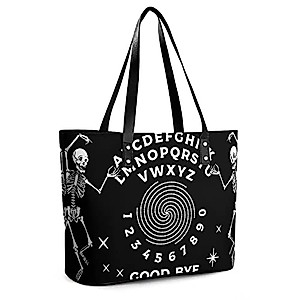 YongColer Goth Tote Bag, Witch Big Purse Shoulder Handbag for Women, Gothic Black Design 1