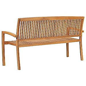 Tidyard 3 Seater Garden Bench Teak Wood Patio Porch Chair Wooden Outdoor Bench for Backyard, Balcony, Park, Lawn Furniture 62.6 x 22.6 x 35.4 Inches (W x D x H)