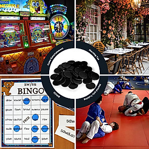 HAKITAROOM Set of 100 1 Inch Opaque Plastic Learning Counters Mini Poker Chips Game Tokens with Storage Box (1 Inch, Black)