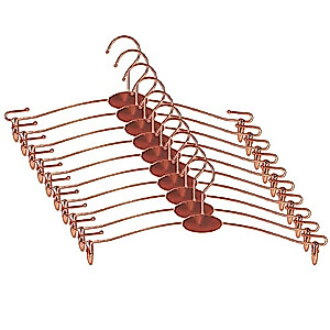 Loghot 10PCS Metal Underwear Rack Durable Bra Pants Clothes Hangers Hook with Non Slip Clips for Lingerie Shop Display (Rose Gold)