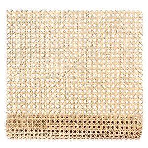Cane Rattan Webbing Roll, 3.28ft x 15.8inch Woven Open Rattan Mesh Natural Rattan Webbing for Caning Projects Star Anise Wide Rattan for DIY Crafts Cabinet Chair Furniture
