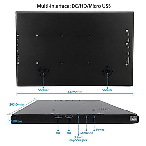 ELECROW 13.3 Inch Monitor 1920X1080 IPS External Portable Monitor HDMI-Compatible for PC Laptop Game Consoles