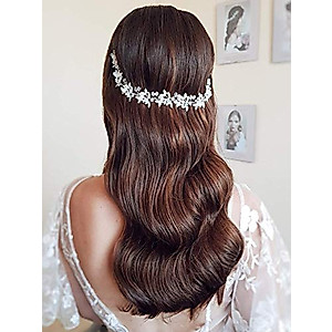 SWEETV Silver Rhinestone Wedding Headband Tiara Crystal Headpiece Bridal Hair Accessories for Bride Women