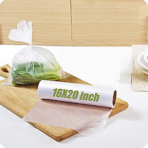Plastic Produce Bag Roll 16 X 20 inch , Vegetable Food Bread and Grocery Clear Bag, 350 Bags/Roll (1)