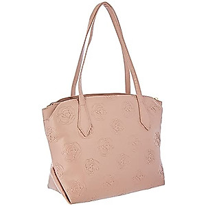 Betsey Johnson Debossed Roses Triple Compartment Faux Leather Tote Shoulder Bag