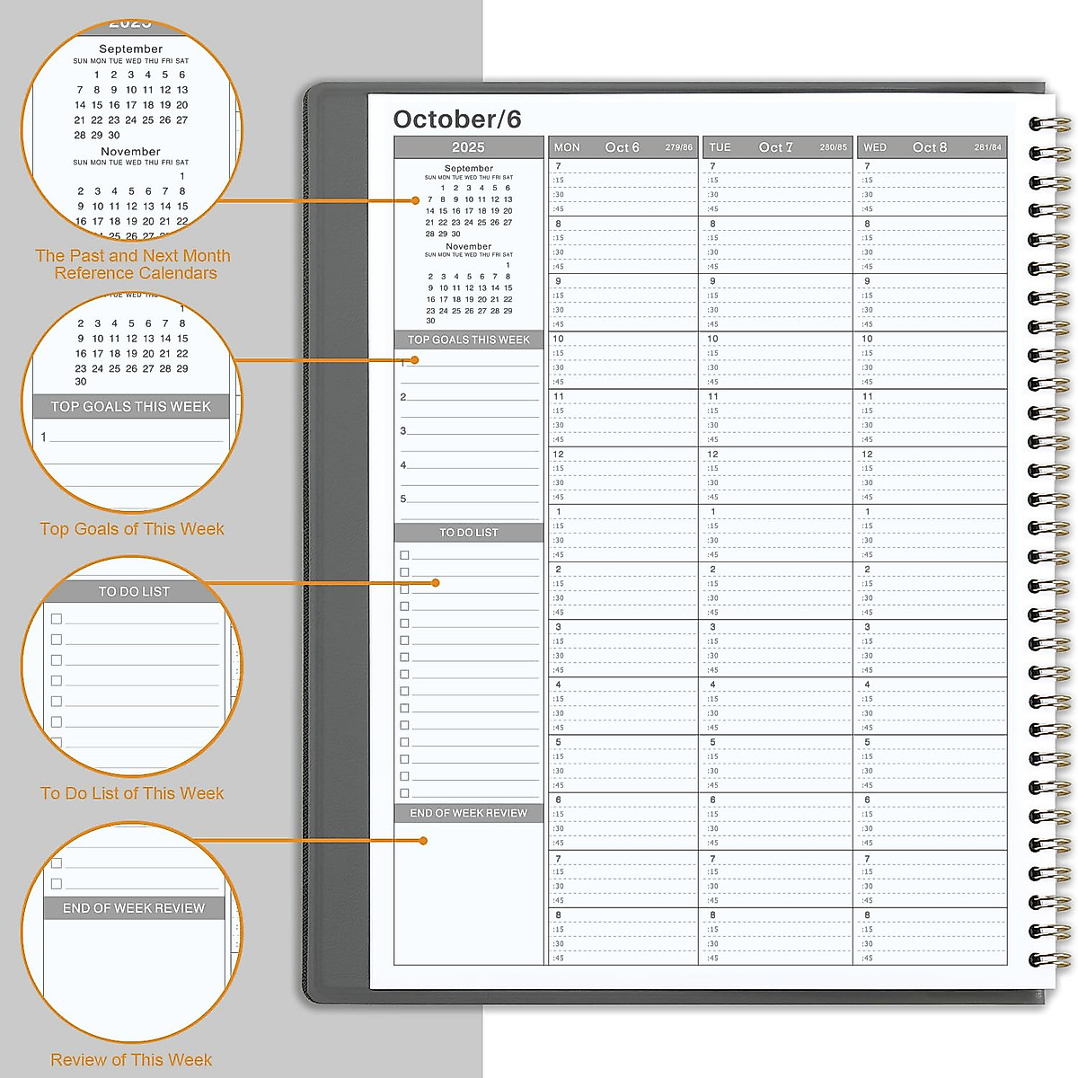 2023 Weekly Appointment Book - Daily Hourly Planner 2023, January 2023- December 2023, 8.4" x 10.6", 15-Minute Interval, Flexible Soft Cover, Twin-Wire Binding, Perfect for Your Life