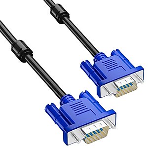 HYANGQU 5ft/60IN VGA Cables, VGA to VGA Monitor Cable, Male-to-Male Vga Cord Video Transmission Cable, for to Monitor/Projector with VGA Plug Port - Ideal for Office or Home Use