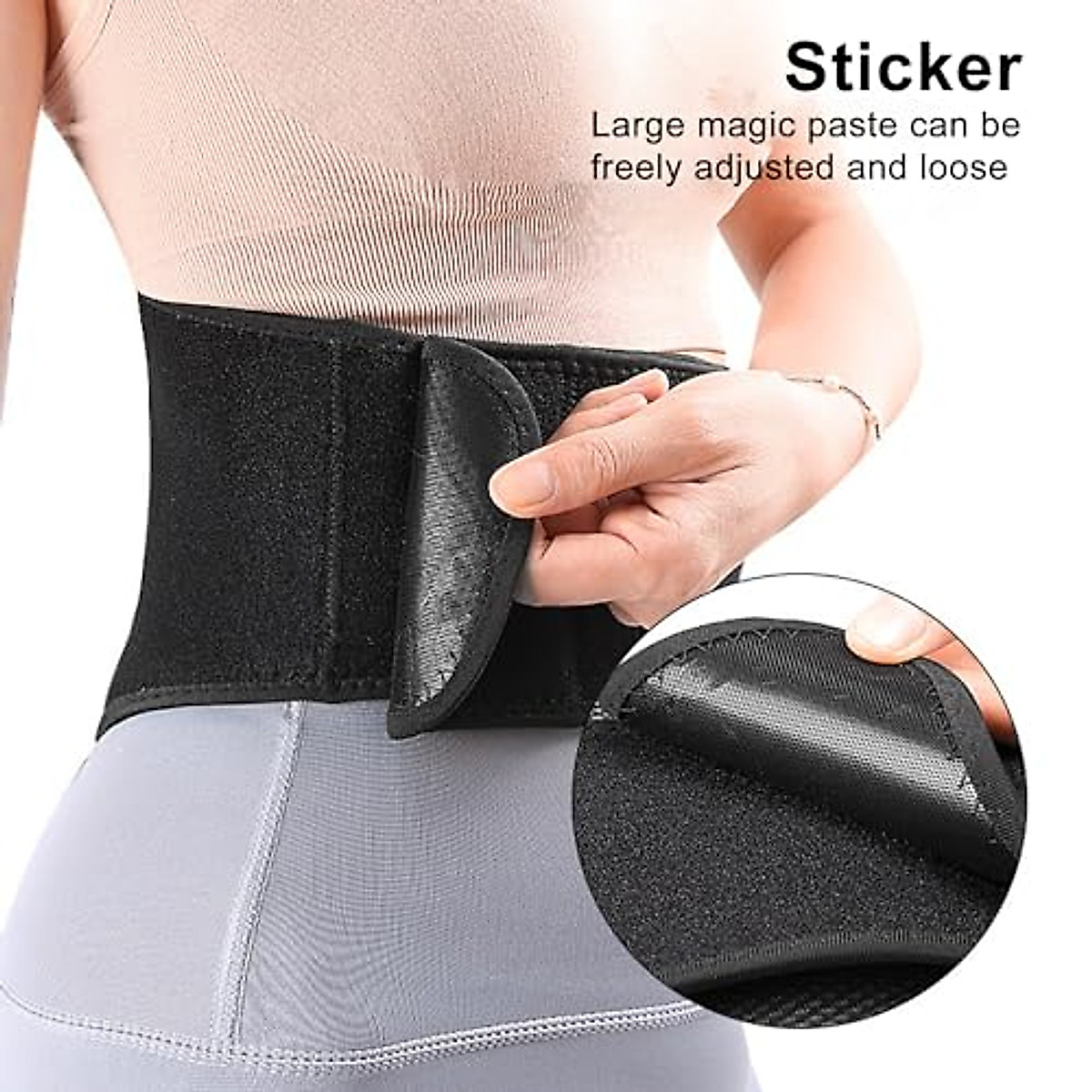 Erhigher Back Heating Pad, Adjustable Even Heating Safe Lower Back Pain Relief Electric Waist Support Vibration Massage Therapy Helpful for Lumbar Spine, Cramps Black