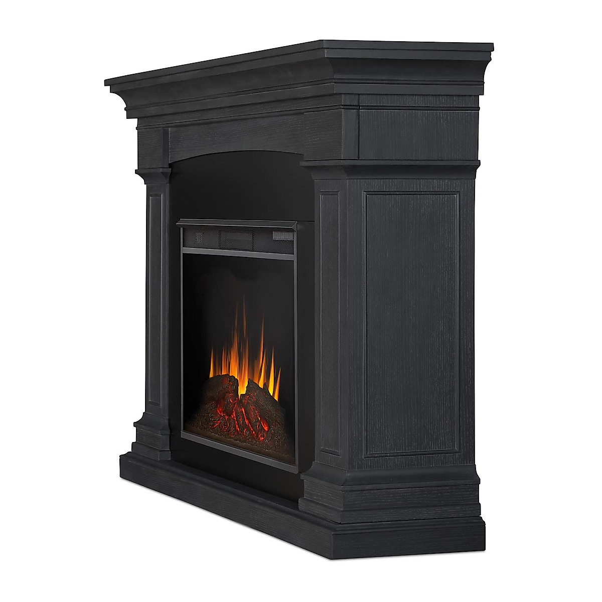 Real Flame Deland Grand Electric Indoor Fireplace with Remote Control, Realistic Infrared Fireplace with Heater, White