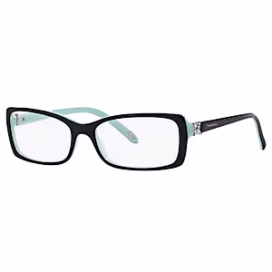 Tiffany & Co. TF 2091-B Women Rectangle Eyeglasses RX - able Frame (Black Blue 8055, 53)
