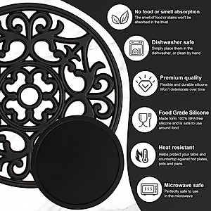 Studio Cornelia's 6 Decorative Heat Resistant Silicone Trivet Mats for Hot Pots, Pans and Dishes + 4 Coasters - Trivets Protect a Kitchen Table, Quartz Counter or Large Countertops from Heat