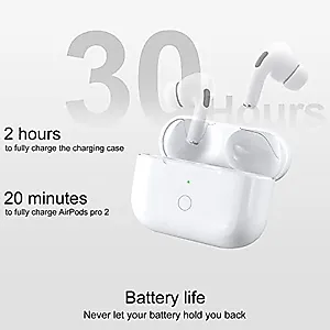 Compatible for AirPods Pro 2nd Generation Charging Case Replacement, Compatible for Wireless AirPods Pro 2 Charger Case with Bluetooth Pairing Sync Button,660 mAh Built-in Large Battery