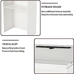 Podium Stand Modern Lecterns Wood Podium Stand Floor Standing Teacher Podiums W/Spacious Shelves Reception Desk Portable Podium Stand Has Many uses