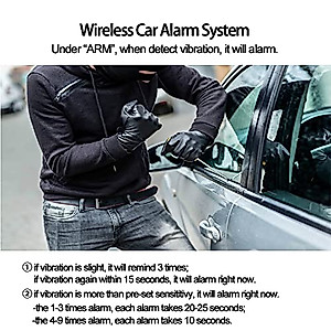 VJOYCAR DIYV1 1-Way Wireless Car Alarm Vehicle Security System Anti-Theft Burglar Vibration Sensor Horn Siren Universal 12V Auto Anti-Theft Protection System Simple DIY Install