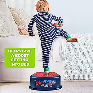Ginsey Disney Mickey Mouse All Star Bathroom Step Stool for Kids Using The Toilet and Sink, Red and Blue, 9.75" x 5.25" x 14.25", 1.08 lb, 1 Count (Pack of 1), (56503)
