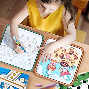 Water Coloring Books for Toddlers, Paint with Water Books, Water Doodle Book Toys for 3-5, Space Cartoon Water Painting Book for Kids Educational Art Gifts