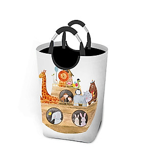 Wondertify Baby Noah's Ark Laundry Hamper Colorful Clothes Basket With Easy Carry Handles For Clothes Organizer Toys Storage