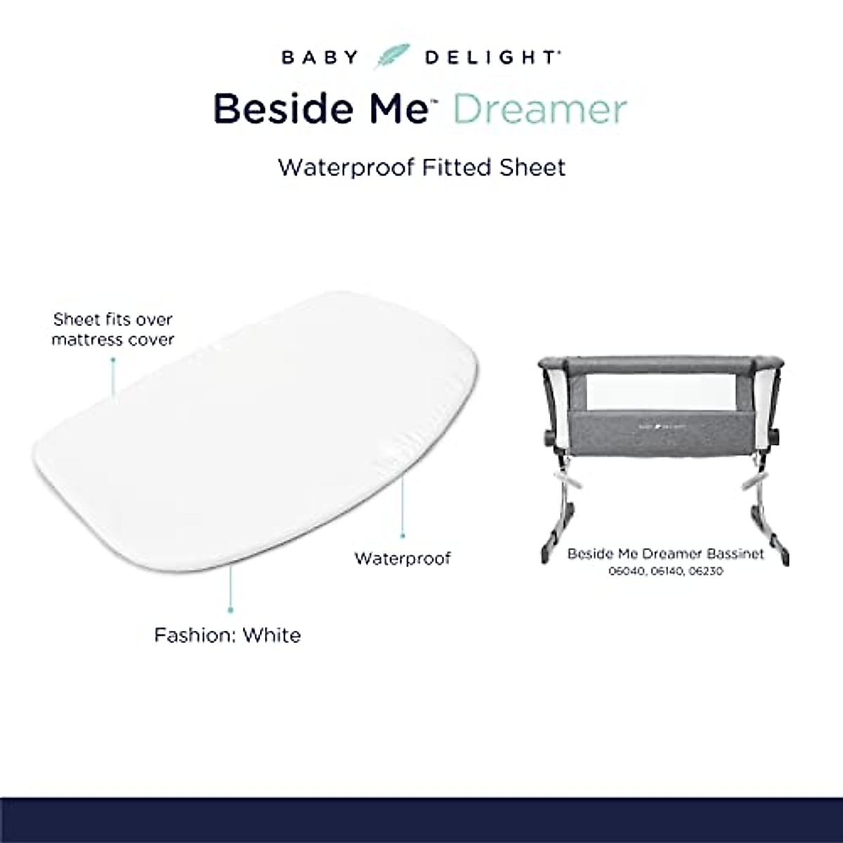 Baby Delight Universal Bassinet Cotton Sheet | Fitted Sheet | White
