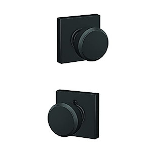 SCHLAGE F10 BWE 622 COL Bowery Knob with Collins Trim Hall & Closet Passage Door Lock, Matte Black