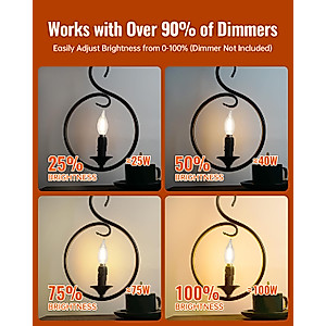 OMED E12 LED Candelabra Bulb 100 Watt Equivalent, 2700K Soft White, Dimmable LED Chandelier Light Bulbs, 7W 1000 Lumen Clear LED Candle Light Bulbs for Living Room, Light Fixture, 6 Pack