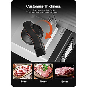 Meat Slicer Electric Deli Food Slicer with Child Lock Protection, Removable 7.5’’ Stainless Steel Blade and Food Carriage, Adjustable Thickness Food Slicer Machine for Meat, Cheese, Bread(150W)