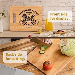 GiftyTrove Gifts for Grandpa, Best Grandpa Birthday Gifts - Personalized Bamboo Cutting Board Gift for Grandpa Grandfather Papa, Cool Fathers Day, Christmas or Birthday Gifts for Grandpa