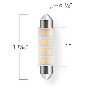 Emery Allen EA-Fest-1.0W-309F RoHS Compliant Dimmable Festoon Base LED Light Bulb, AOLP Lighting Award, 12V-1Watt (5W Equivalent) 100 Lumens, 3000K, 1 Pcs