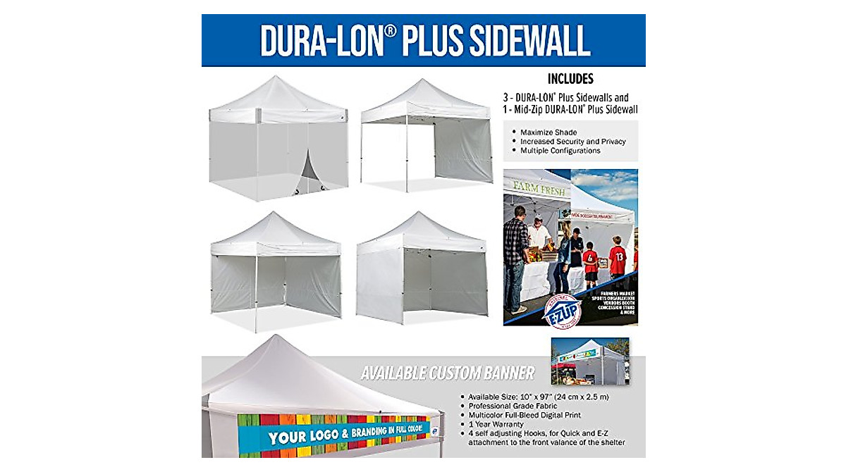 E-Z UP ES100S 10x10 Commercial Canopy Kit w/ Sidewalls