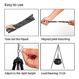 Halloween Decor Outdoor - Large Witches Cauldron on Tripod with LED Light Yard Home Porch Decorations Hocus Pocus Candy Bowl by BIGINIWA