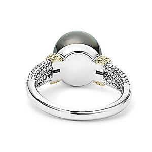 Grey Pearl Rings Spinner Ring for Women Wedding Bands for Women Sterling Silver Plated Brass Ring Individuality Cool Rings Sterling Silver Rings Anniversary Engagement Rings for Women (9)