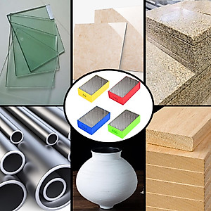 4 Pcs/Set Diamond Polishing Pads for Hand Sanding Tile Concrete Glass Ceramics Marble Granite, Wet or Dry Diamond Sanding Pads, Tile Tools(60#,100#,200#,400#)