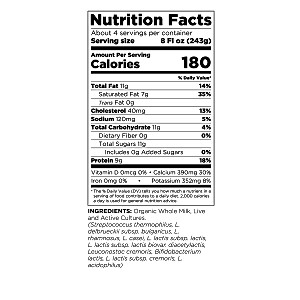 Maple Hill Crea mery, 100% Grass Fed Kefir, Plain, Organic 32 Ounce