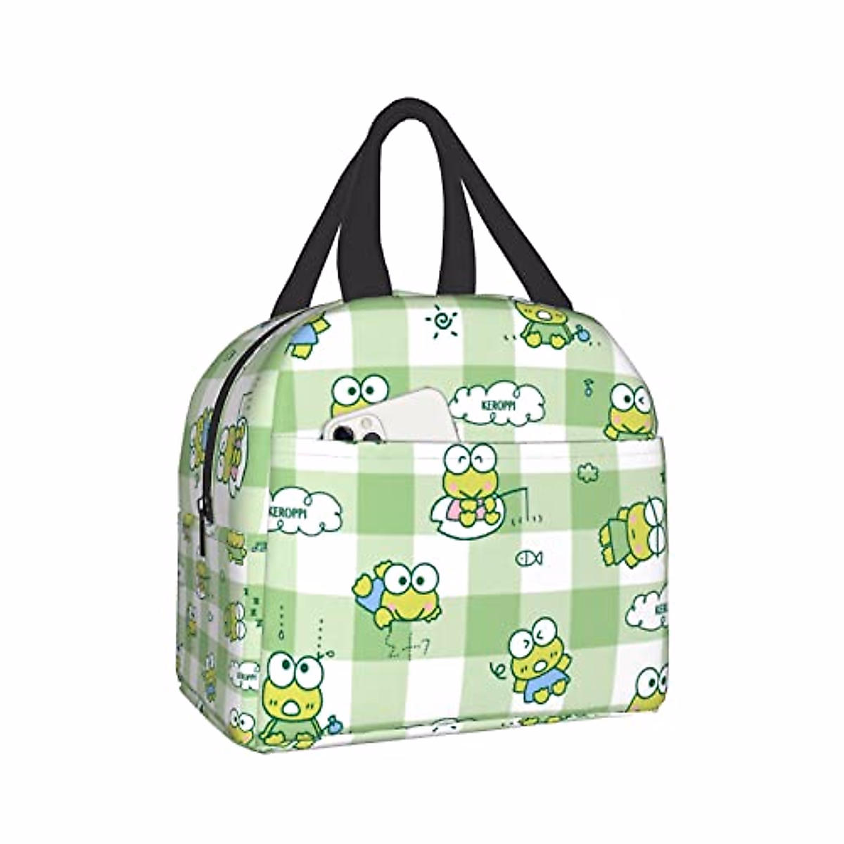 MCCEDMQ Cute Lunch Bag Reusable Insulated Bento Lunch Box for Women 8.5x8x5in