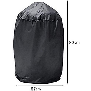 BBQ Grill Cover Waterproof Dustproof Oven Protection Cover for Round Gas Charcoal Electric Barbecue Outdoor Patio Garden Accessory with Storage Bag Black