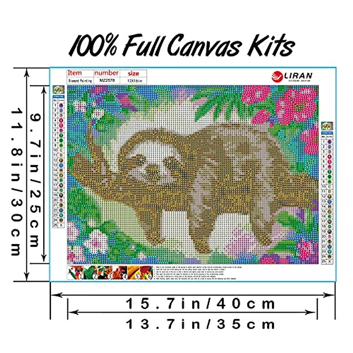 Diamond Painting Kits for Adults,5D Sloth Diamond Art Kit,Diamond Painting Kit Full Drill Round for Gift,Wall Decor,Relaxing(12x16)