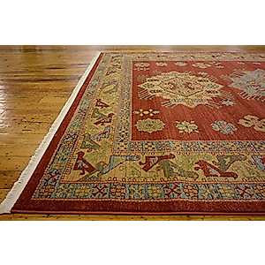 Unique Loom Sahand Collection Traditional Geometric Classic Red Area Rug (7' 0 x 10' 0)