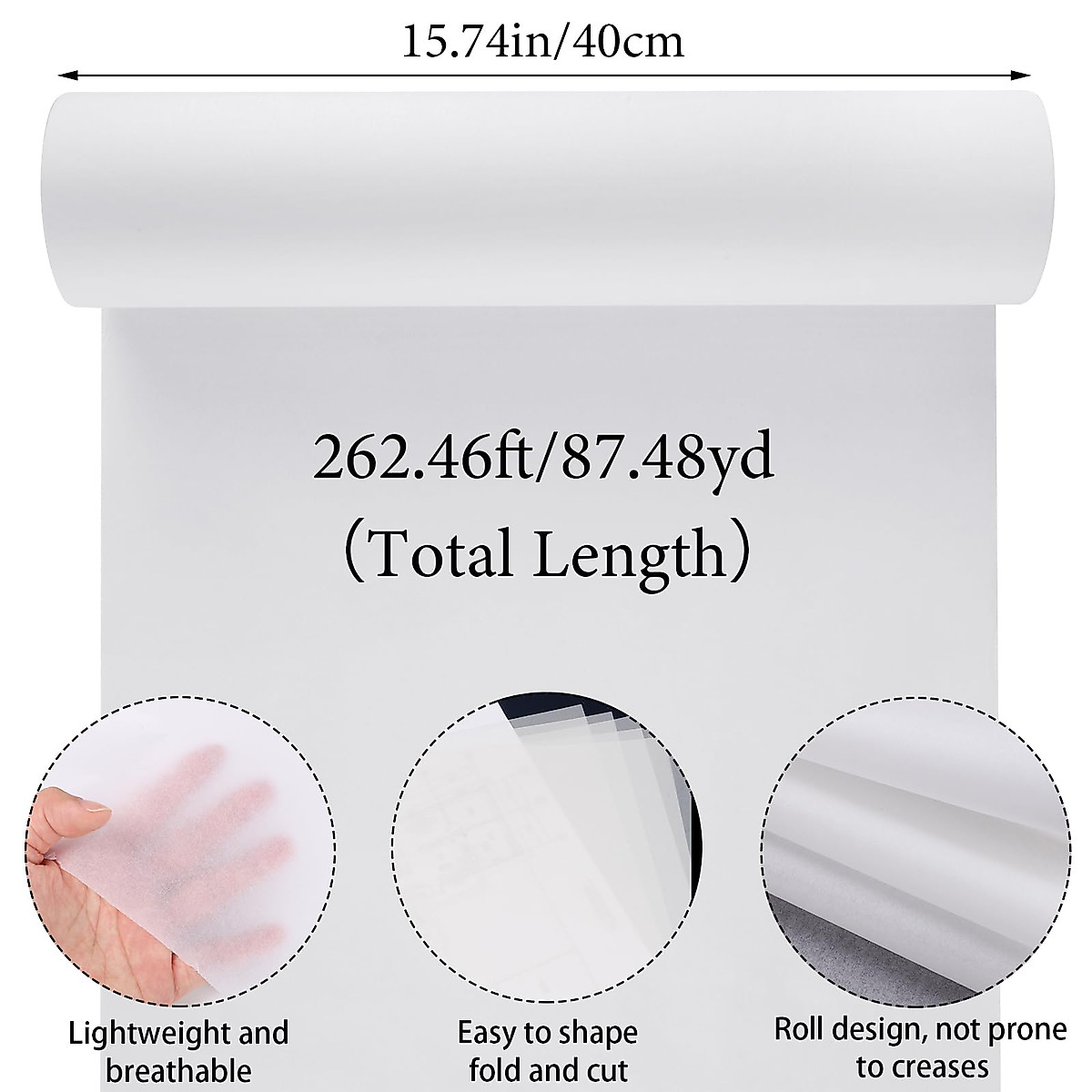 White Tissue Paper 15.74in x 87.48yd Acid Free Archival Tissue Paper Unbuffered Acid Free Tissue Paper No Lignin Acid Free Tissue Paper for Storage, Christmas Gift Wrapping, Preserving Clothing