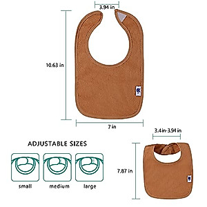 SPINFOX 10 Pack Waterproof Baby Bibs Unisex Cotton Terry Drool Bib, Solid Blank Infant Feeding Bibs, Newborn Bibs for Baby Girl and Boy - Neutral