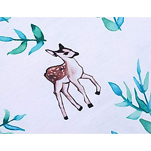 Newborn Girls Receiving Blanket Headband Set Flower Baby Swaddle Blankets Infant Warm … (0-6 Months, Deer)