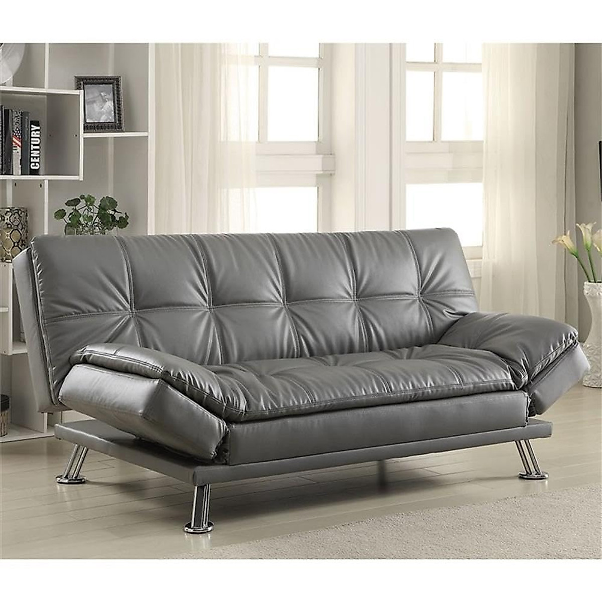 Coaster Home Furnishings Dilleston Tufted Back Upholstered Sofa Bed Grey